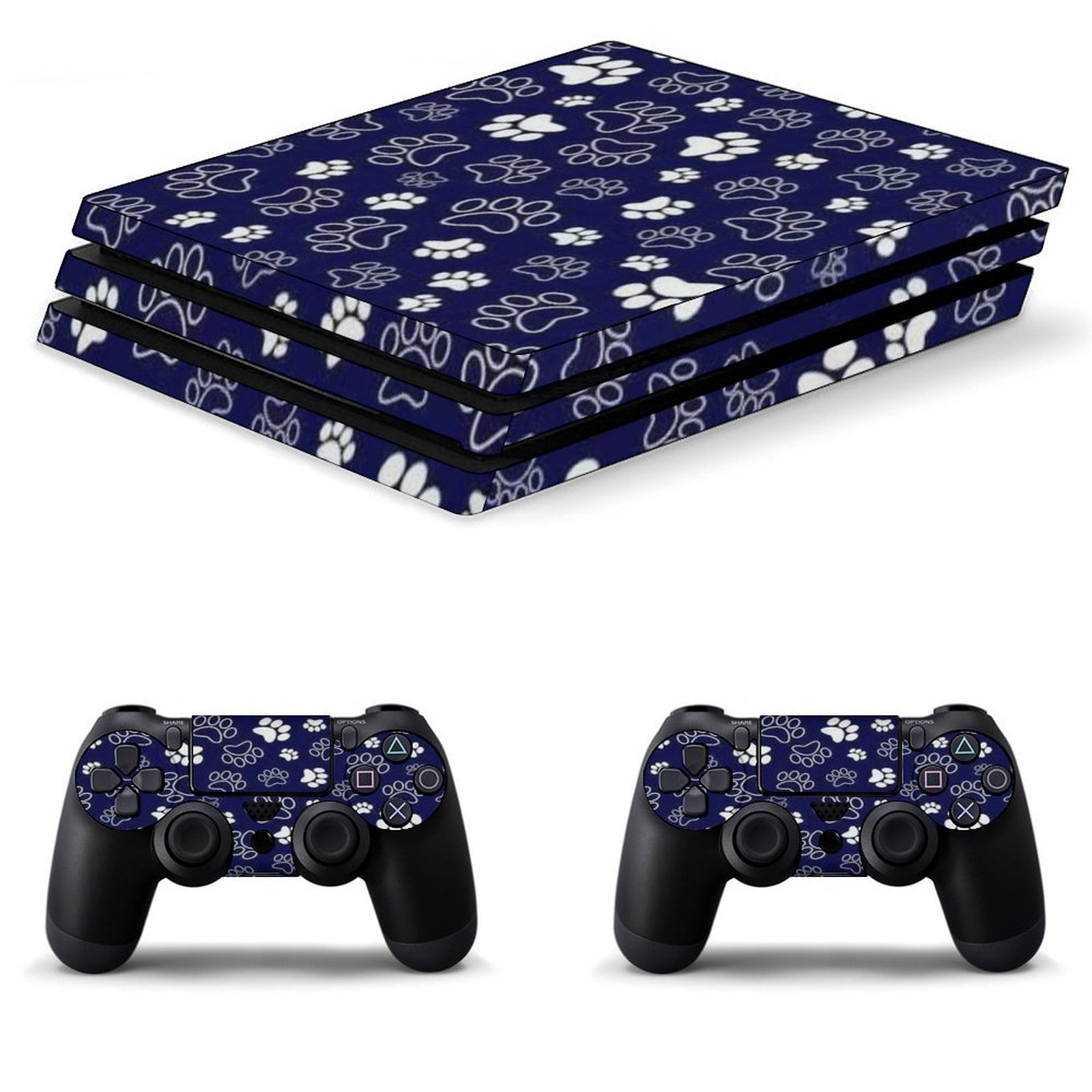 Blue And White Dog Paws on Dark Blue Background PS4/PS4 Pro/PS4 Slim ...
