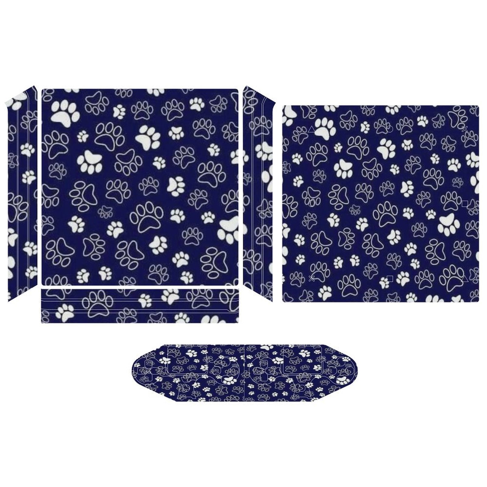 Blue And White Dog Paws on Dark Blue Background PS4/PS4 Pro/PS4 Slim ...