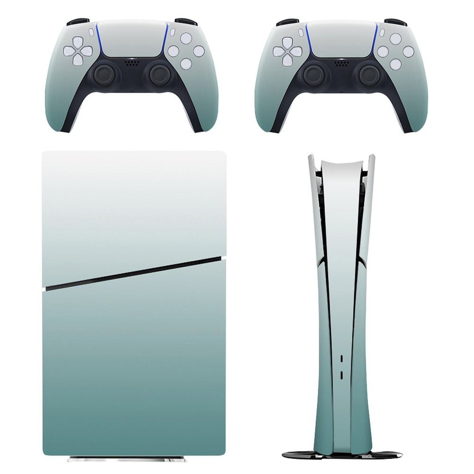 Blue And White Gradient PS5/PS5 Pro/PS5 Slim Digital Disc Skin Sticker ...