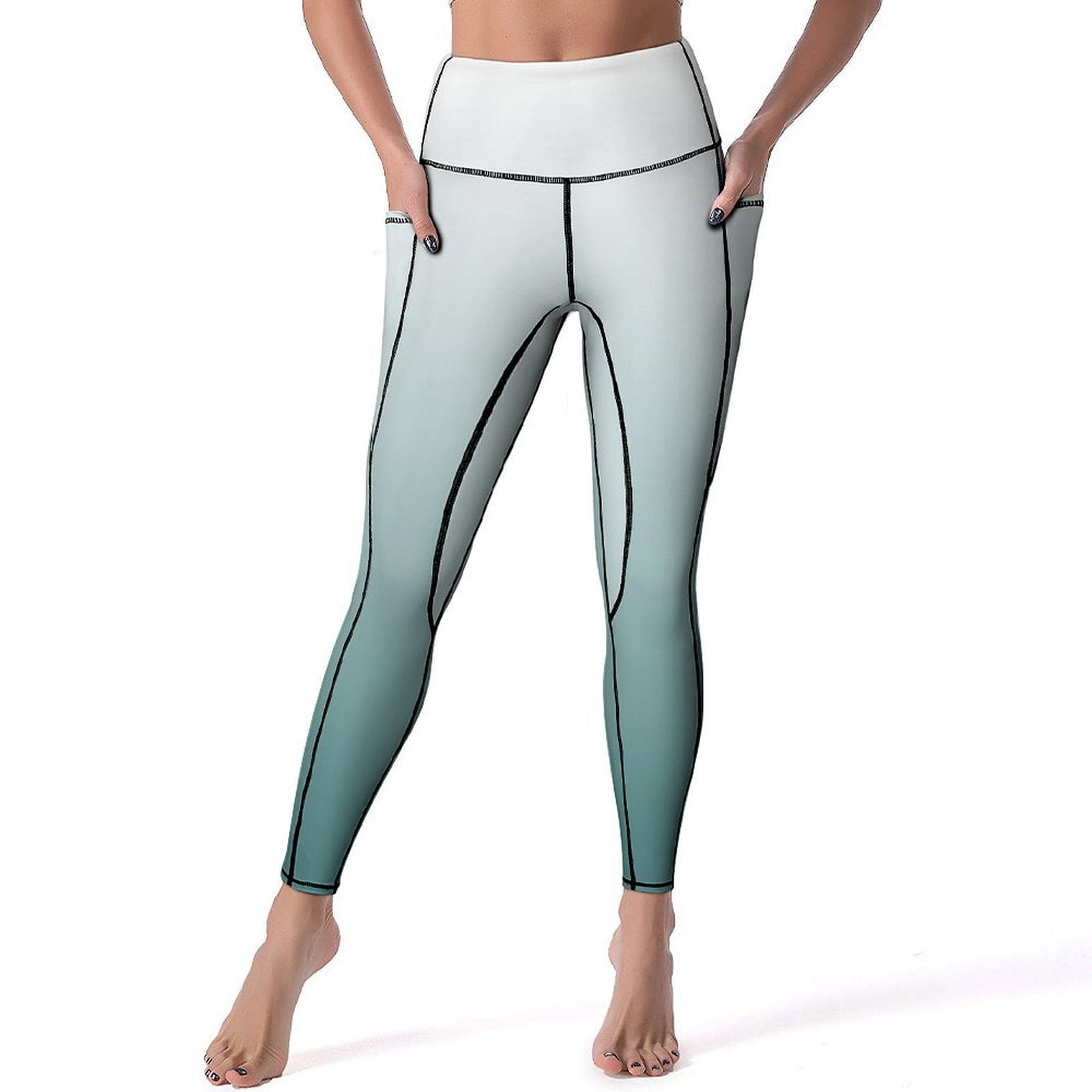 Blue And White Gradient Pants Leggings for Fitness Fitness Woman ...