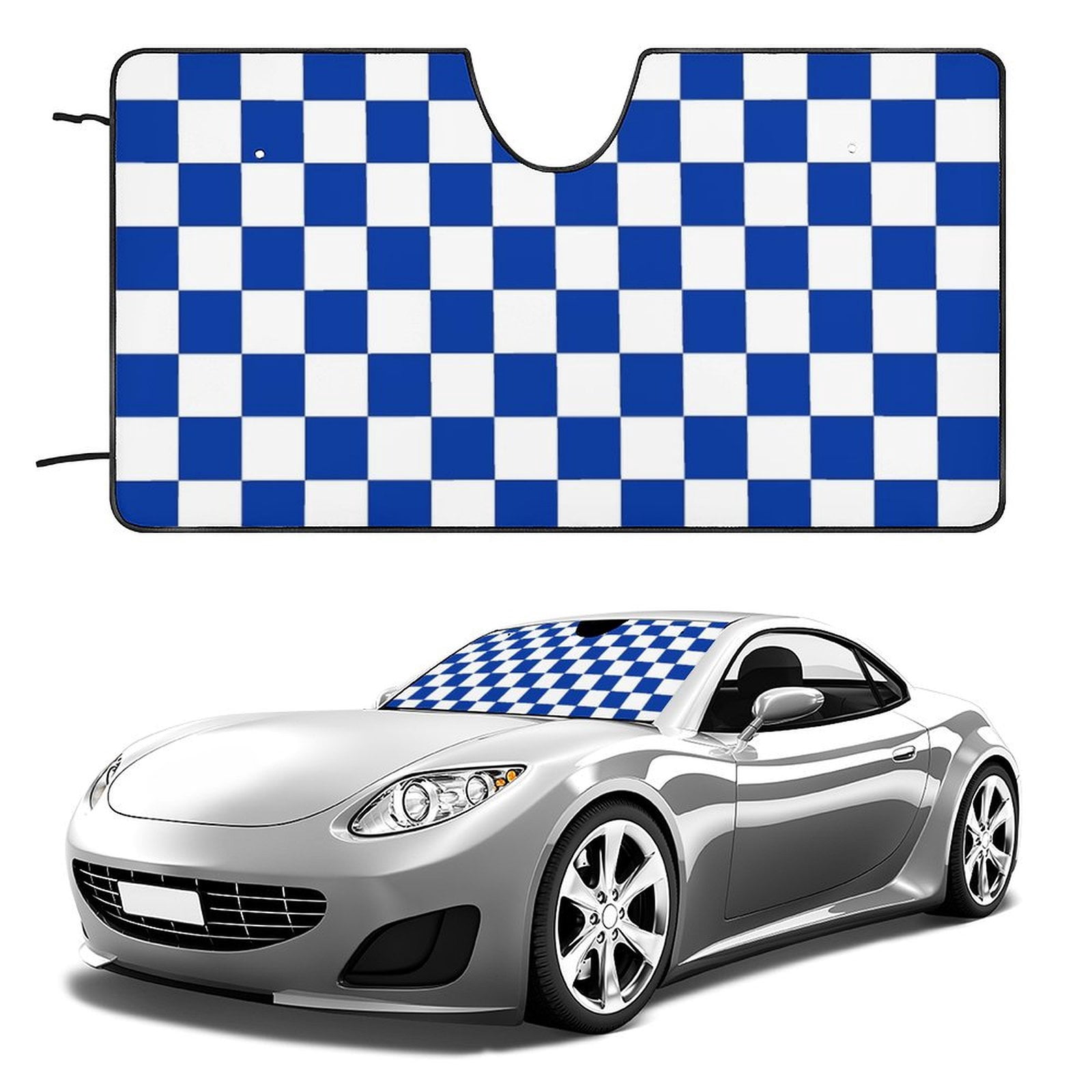 Blue And White Kentucky Checkerboard Car Solar Protection Windshield ...