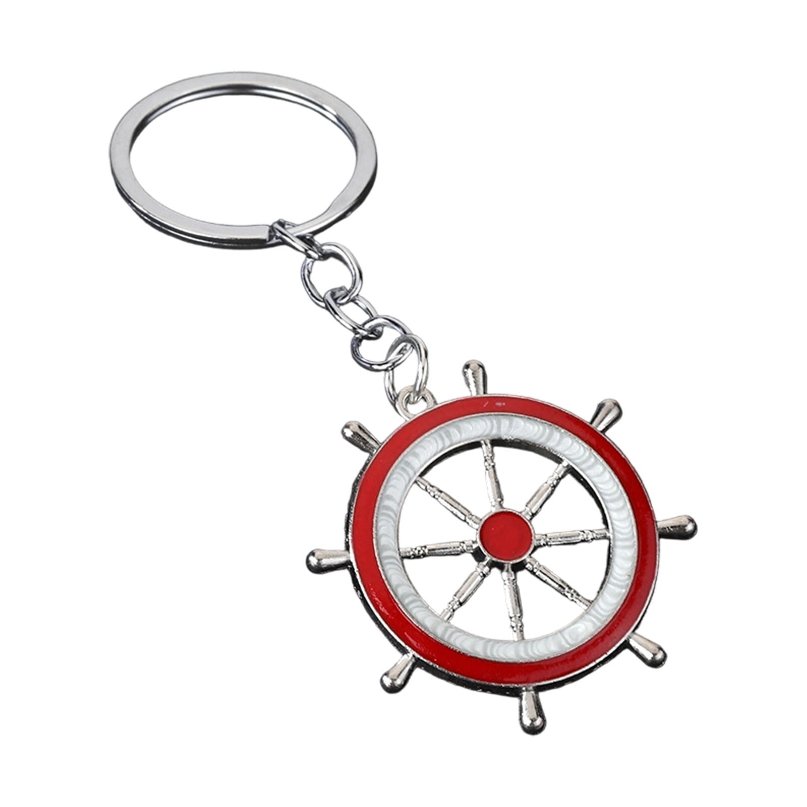 Blue And White Marine Inspired Keychain Incorporating Anchors And Helm ...