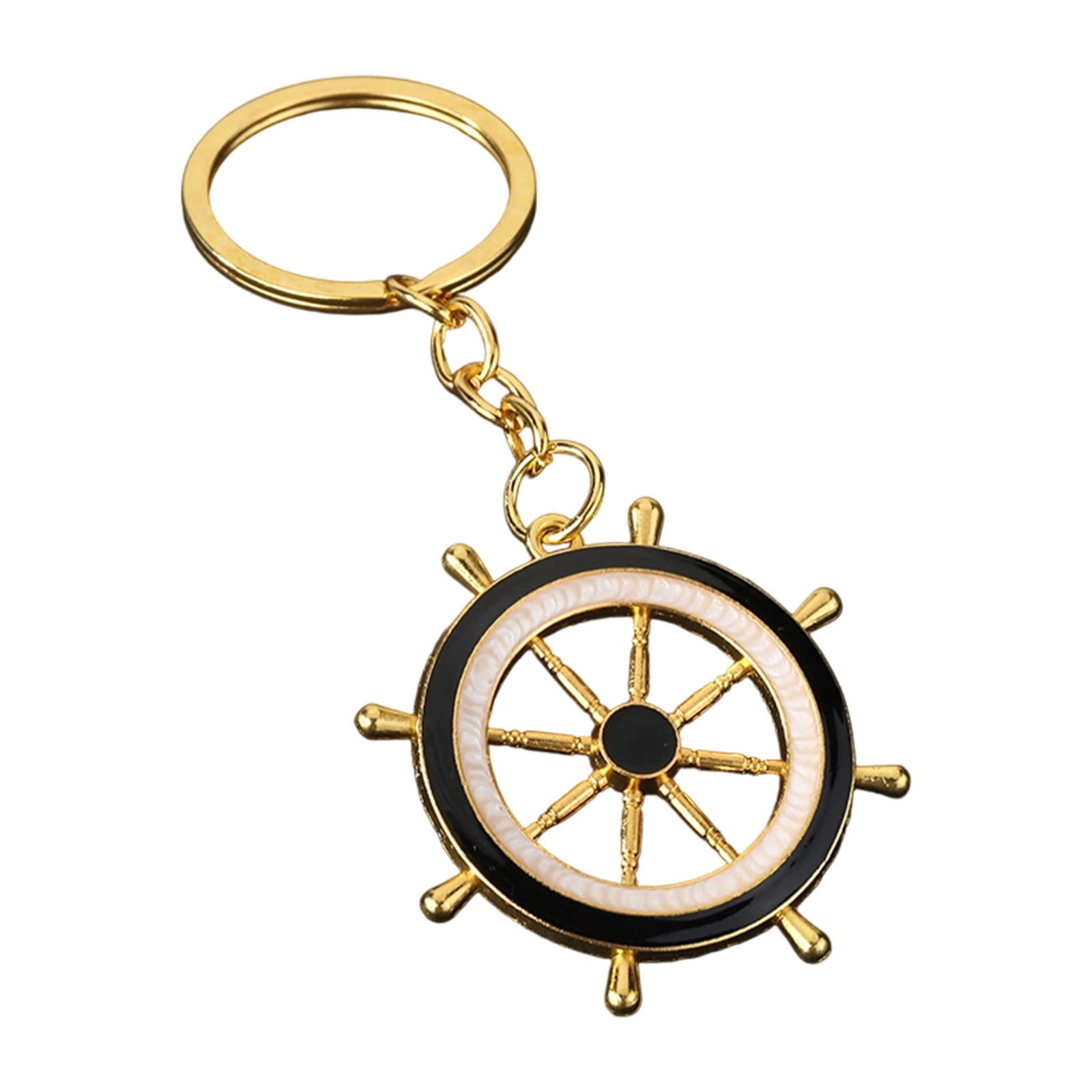 Blue And White Marine Inspired Keychain Incorporating Anchors And Helm ...