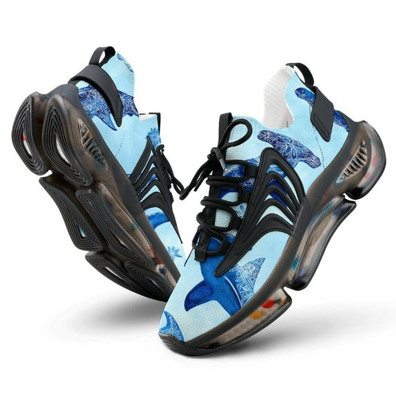 Blue And White Porcelain Hammerhead Shark Walking Shoes for Men Woman ...