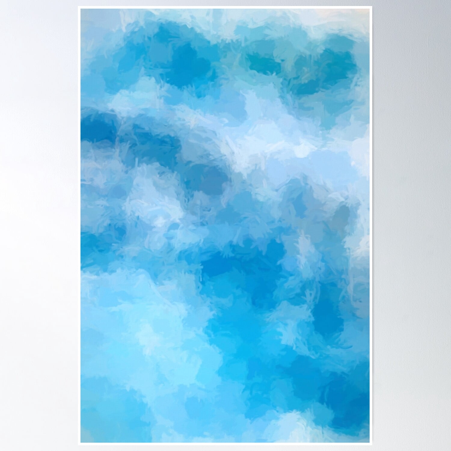Blue And White Poster Wall Art, Modern Wall Decor, 8x12 UNFRAMED ...