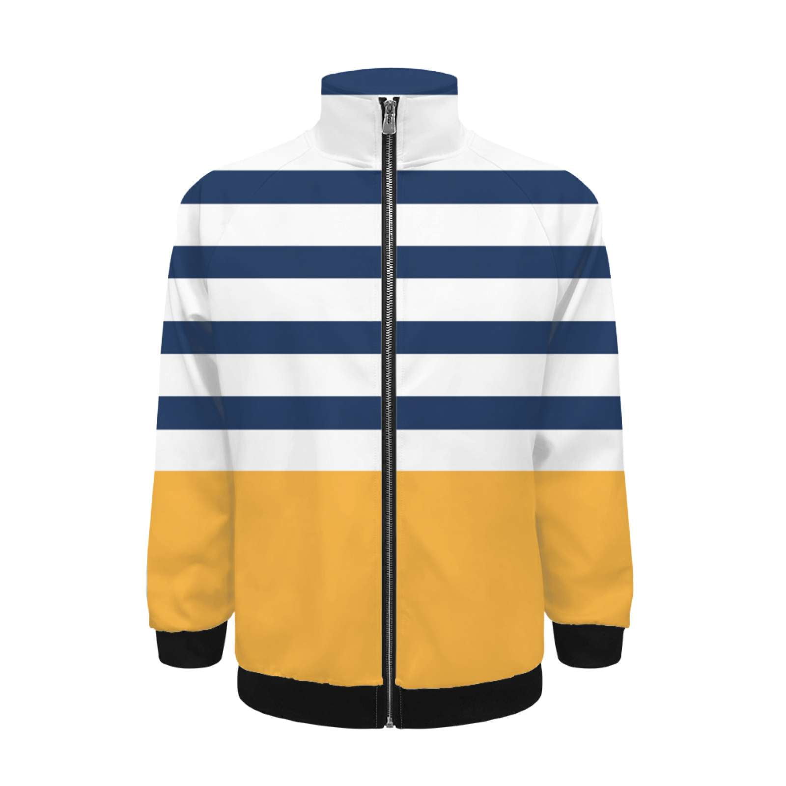 Blue And White Stripes With Yellow Jacket Men's Street Cool Long ...