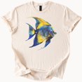 Blue And Yellow Angelfish Graphic Tee Ocean Fish Lover Tshirt Tropical ...