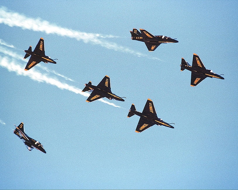 Blue Angels A-4F Skyhawk Fleur-de-Lis Maneuver Style - A - 24x36 Inch ...
