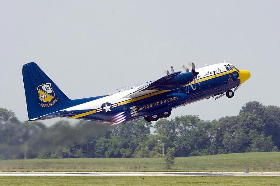 Blue Angels 'Fat Albert' C-130 Taking Off - 24x36 Inch Glossy Laminated ...