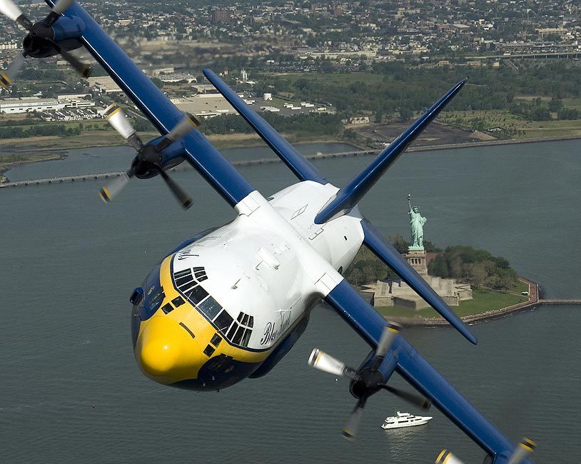 Blue Angels Fat Albert Statue of Liberty Flyover - 20x30 Inch Glossy ...