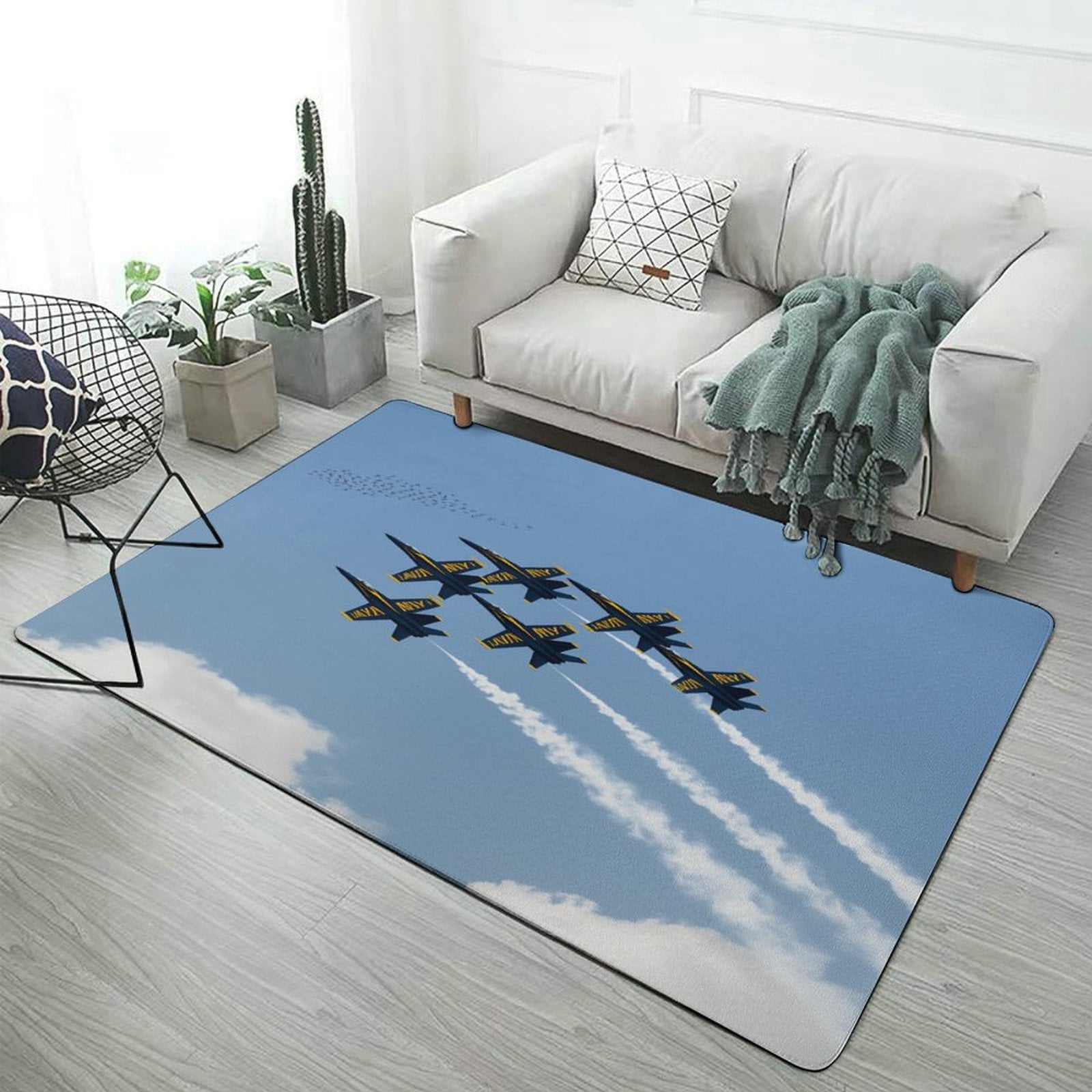 Blue Angels Flight Home Decor Living Room Carpet Non-slip Soft Comfy ...