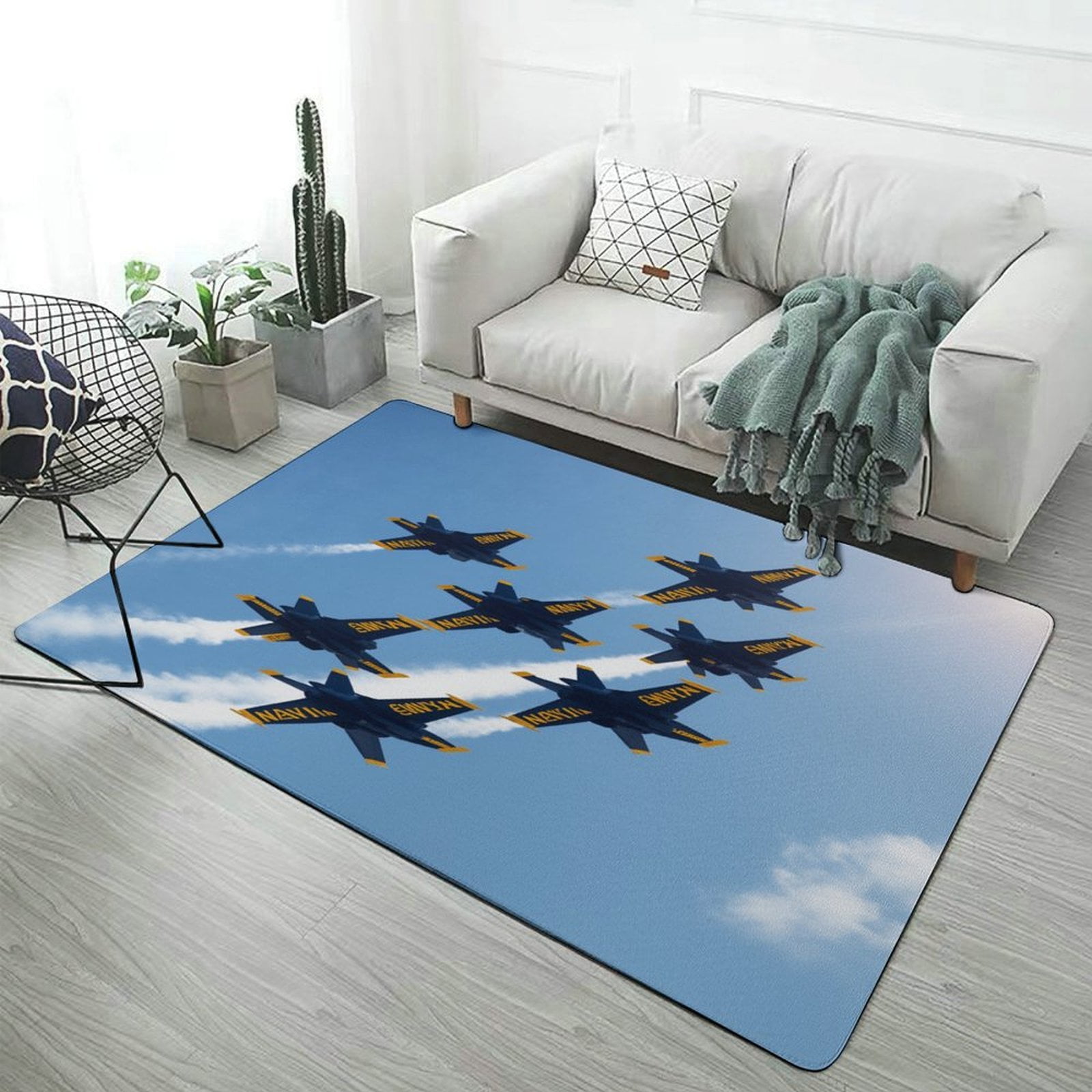 Blue Angels Flight Soft Comfy Area Rugs Carpet Suitable Flannel for ...