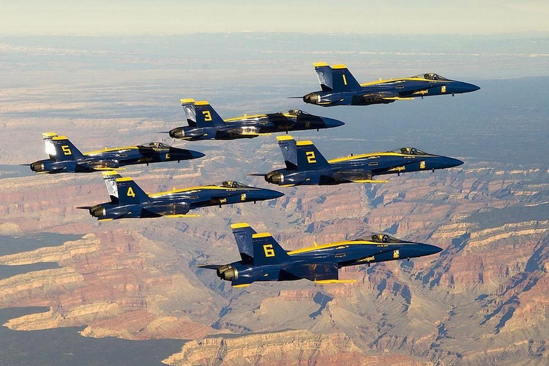 Blue Angels Flying in Formation Over Grand Canyon - 24x36 Inch ...