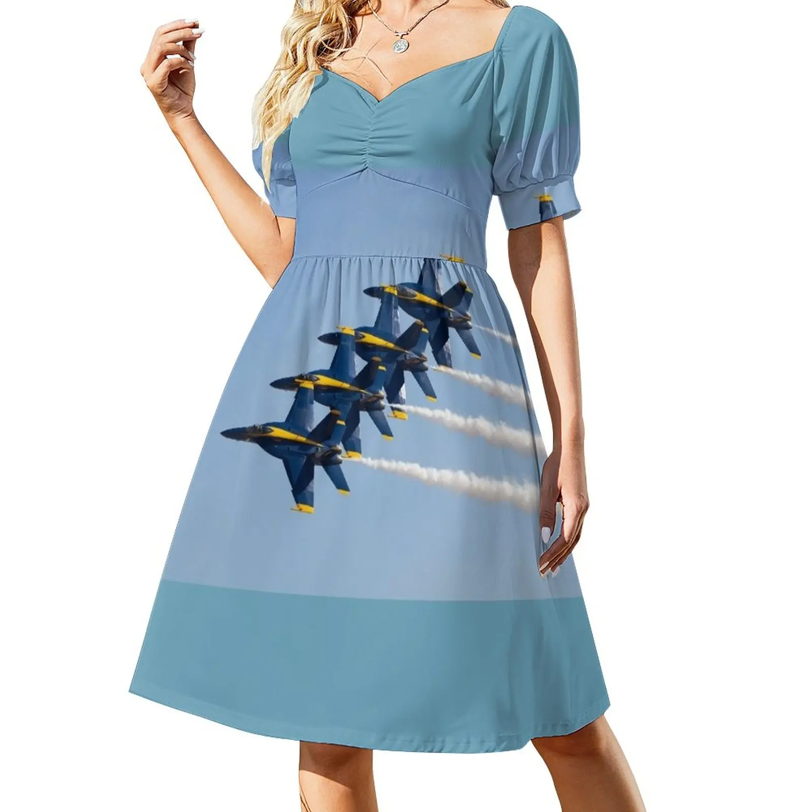 Blue Angels Formation Sleeveless Dress dress party evening elegant luxury celebrity Prom gown ...