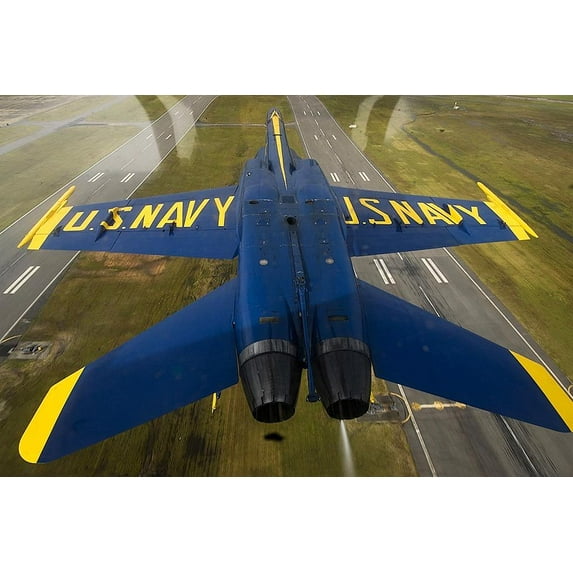 Blue Angels Jet Inverted Flight Style - A - 24x36 Inch Laminated ...