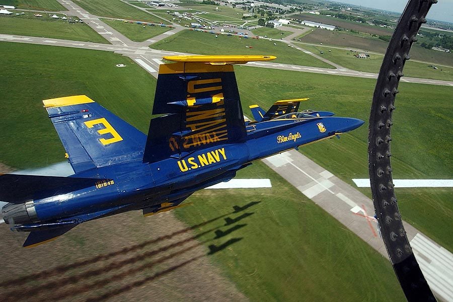 Blue Angels Jet No. 3 Over Runway Style - A - 20x30 Inch Glossy ...