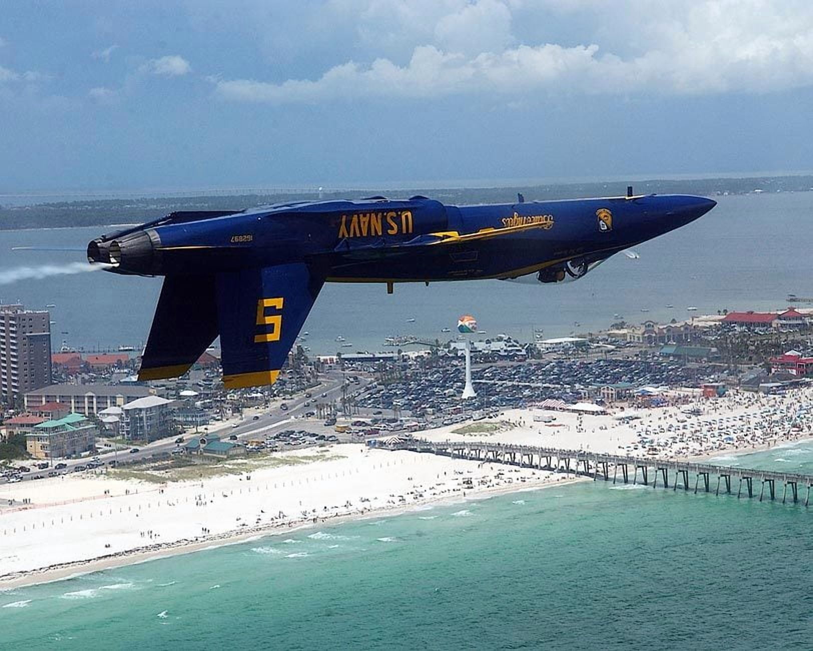 Blue Angels Jet No. 5 Inverted Flight Style - A - 12x18 Inch Laminated ...