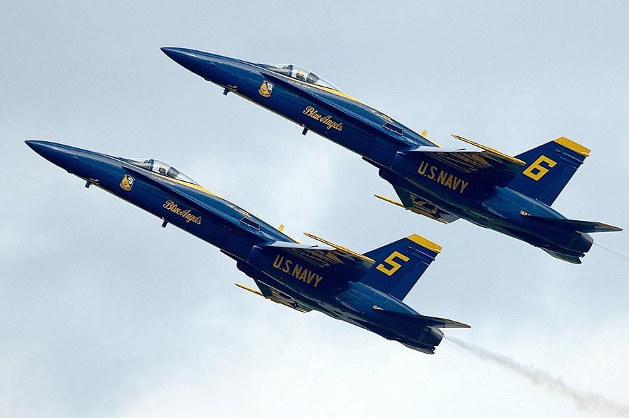 Blue Angels Jets No. 5 and No. 6 in Flight Style - A - 24x36 Inch ...