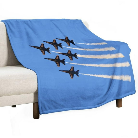 Blue Angels Throw Blanket Warm Microfiber Flannel Bedroom Decor ...