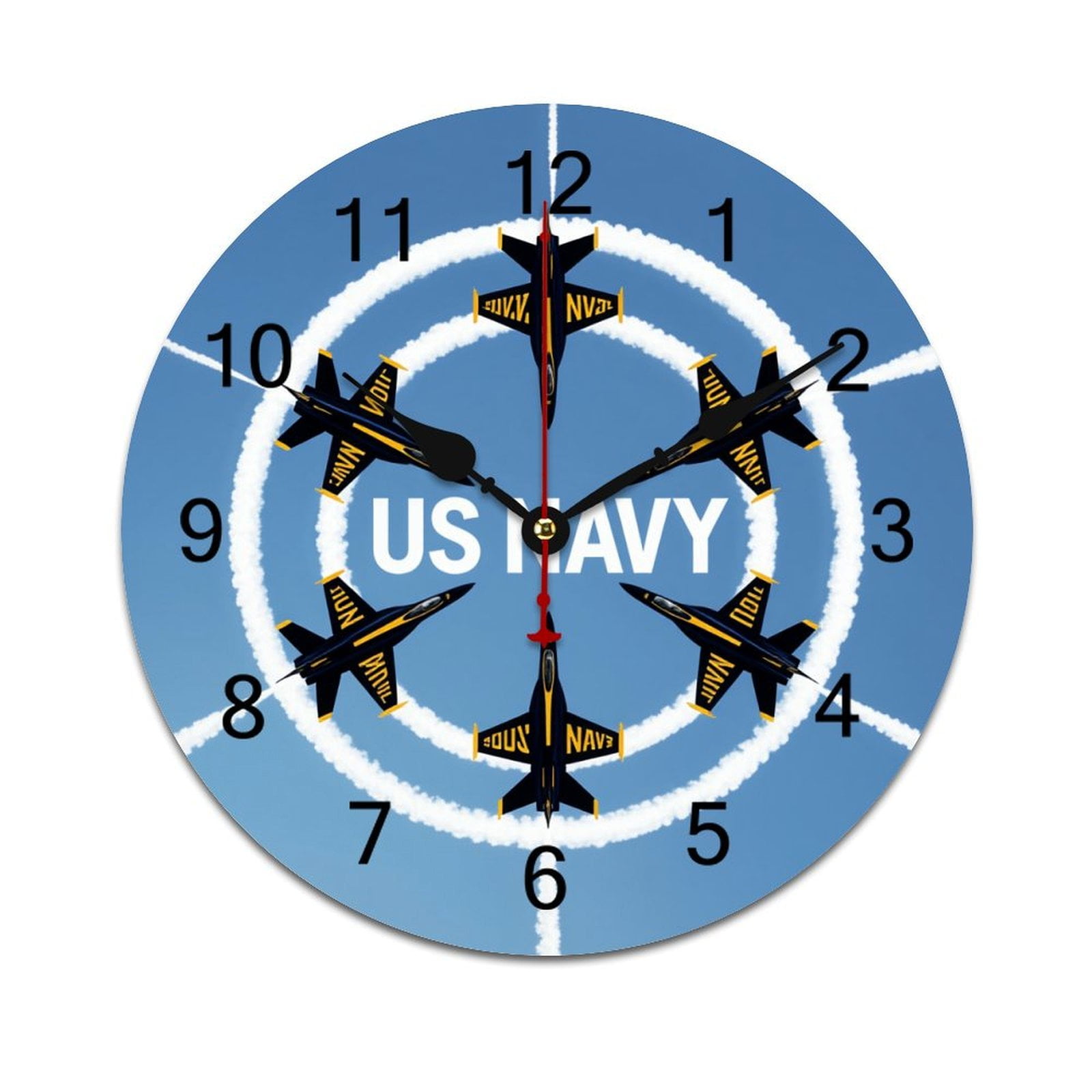 Blue Angels Time Decorative Wall Clocks Round Large Wall Watch Bedroom ...