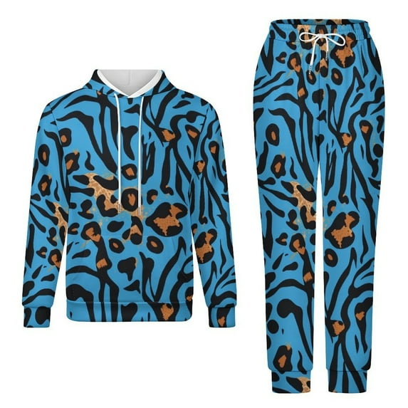Blue Animal Print(2) Hoodie And Pants Set Tracksuit Men Women Clothing ...
