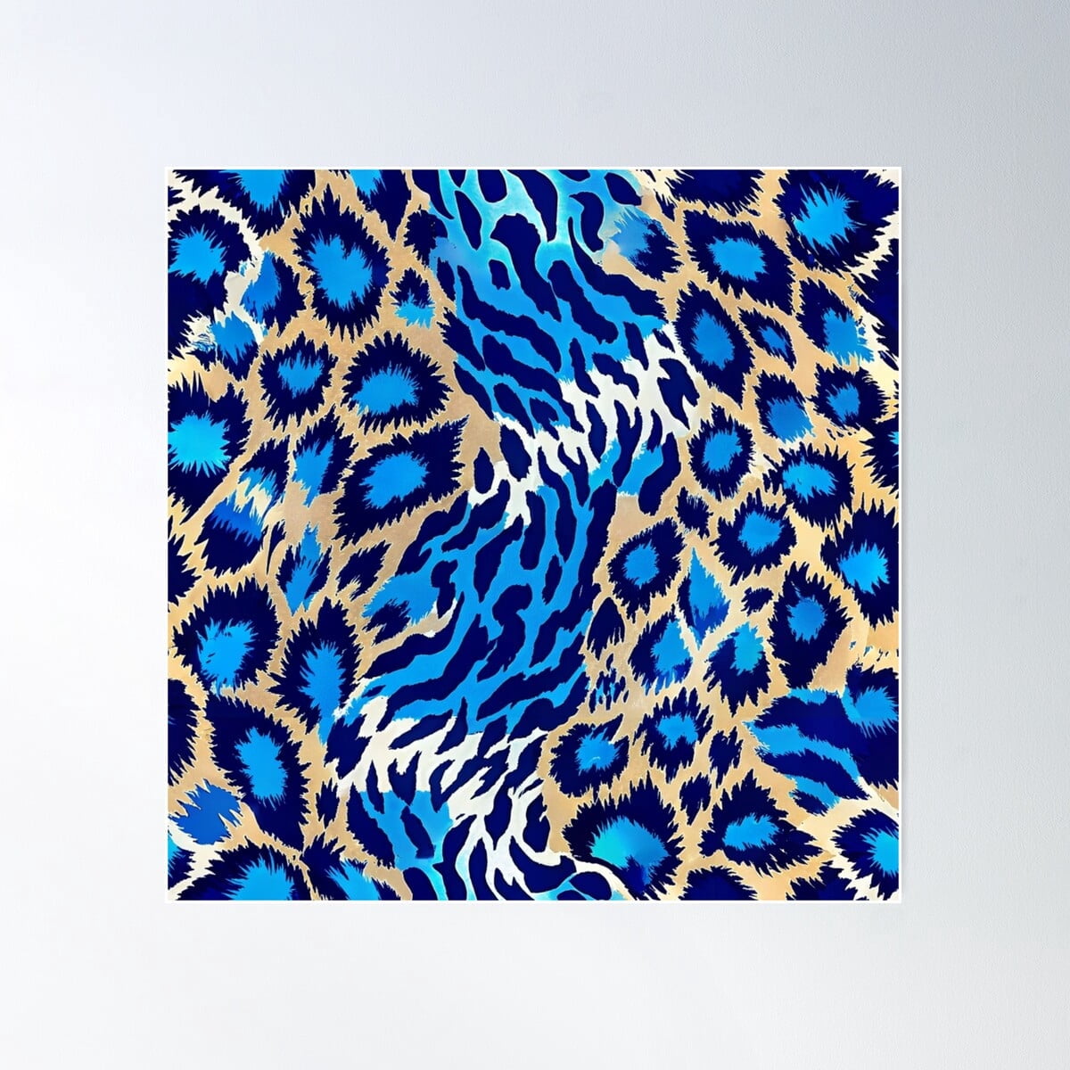 Blue Animal Print Poster, Poster Home Decor, Poster Only - Walmart.com