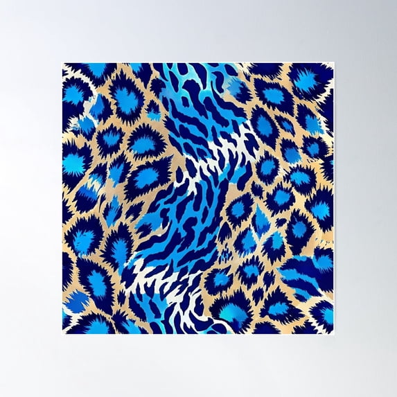 Blue Animal Print Poster, Poster Home Decor, Poster Only - Walmart.com