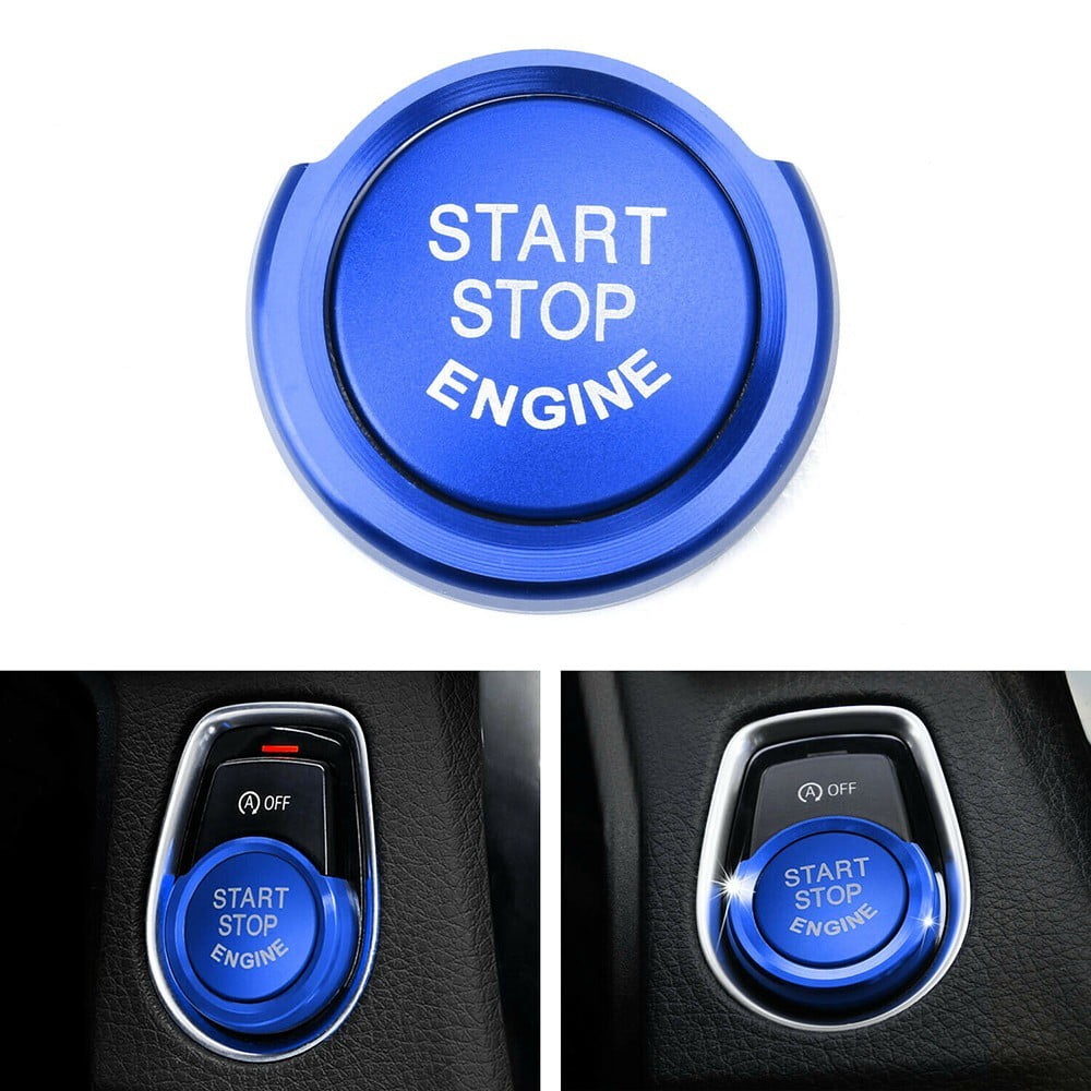 Blue Anodized Aluminum Engine Start Button Trim with Accent Ring for ...
