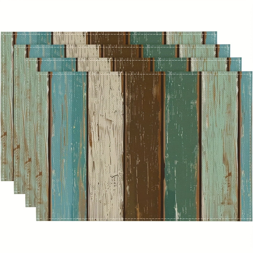 Blue Antique Old Rustic Placemats Set of 4,12x18 Inch Seasonal Spring ...