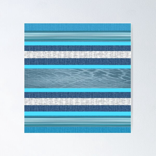 Blue Aqua Calming Colours Poster Wall Art, Modern Wall Decor For Living ...