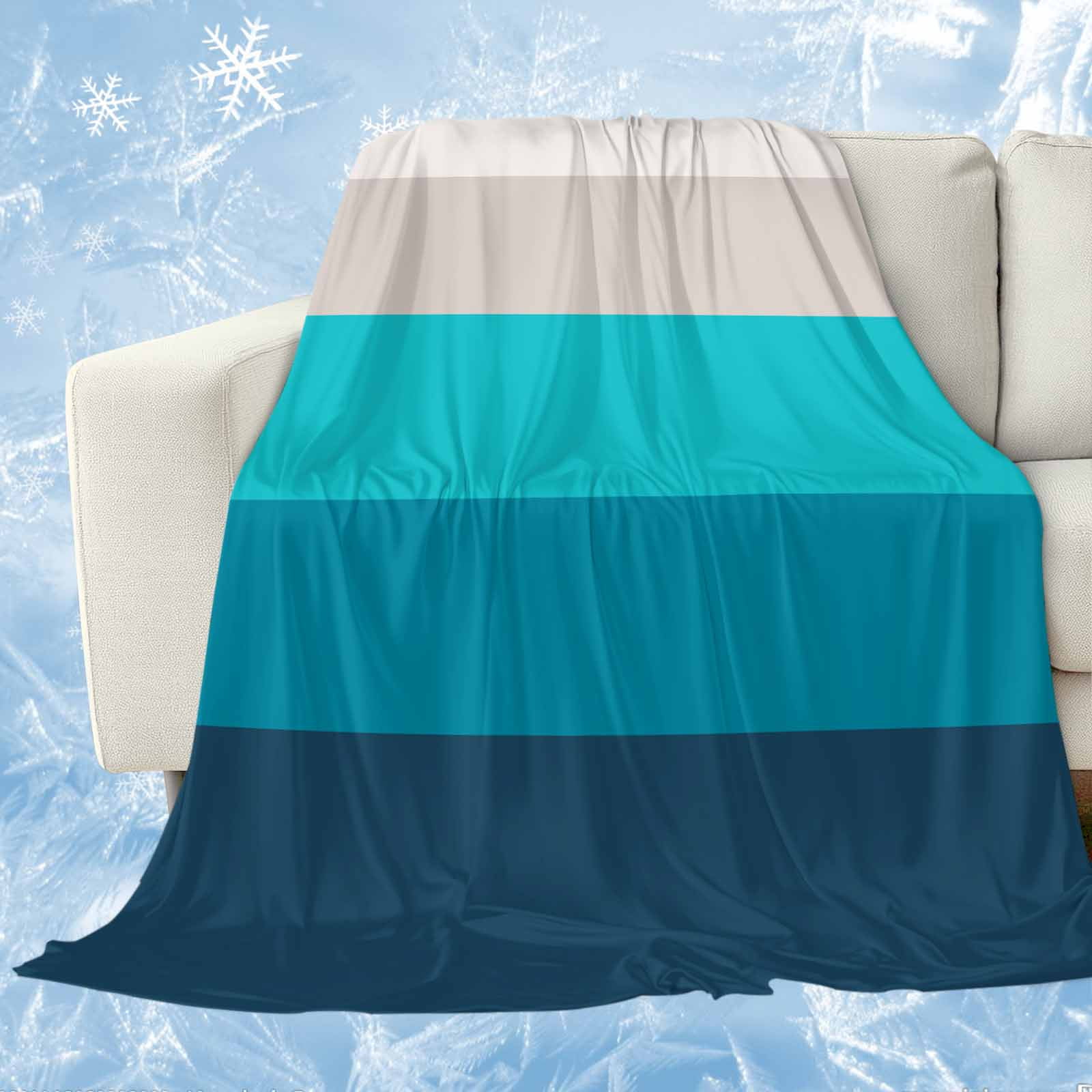 Blue Aqua Ombre Cooling Blanket,Lightweight Breathable Summer Throw ...