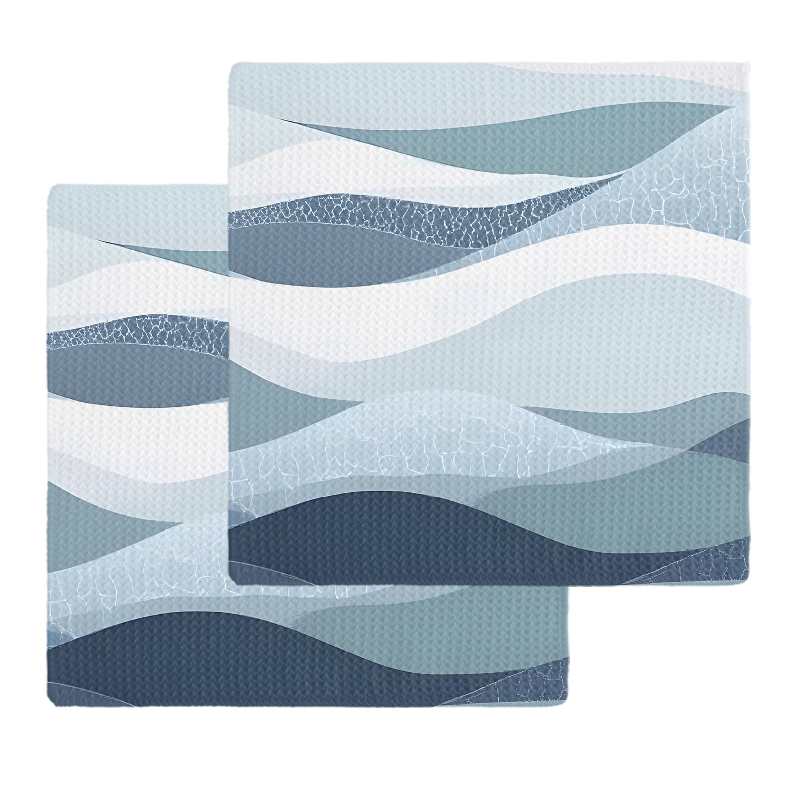 Blue Aqua Ombre Stripe Kitchen Dish Towels for Drying Dishes Set of 2 ...