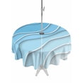 Blue Aqua Ombre Table Cloth Round Tablecloth, Modern Geometric Abstract ...