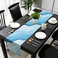 Blue Aqua Ombre Table Runner 90 Inches Long - Modern Geometric Abstract ...
