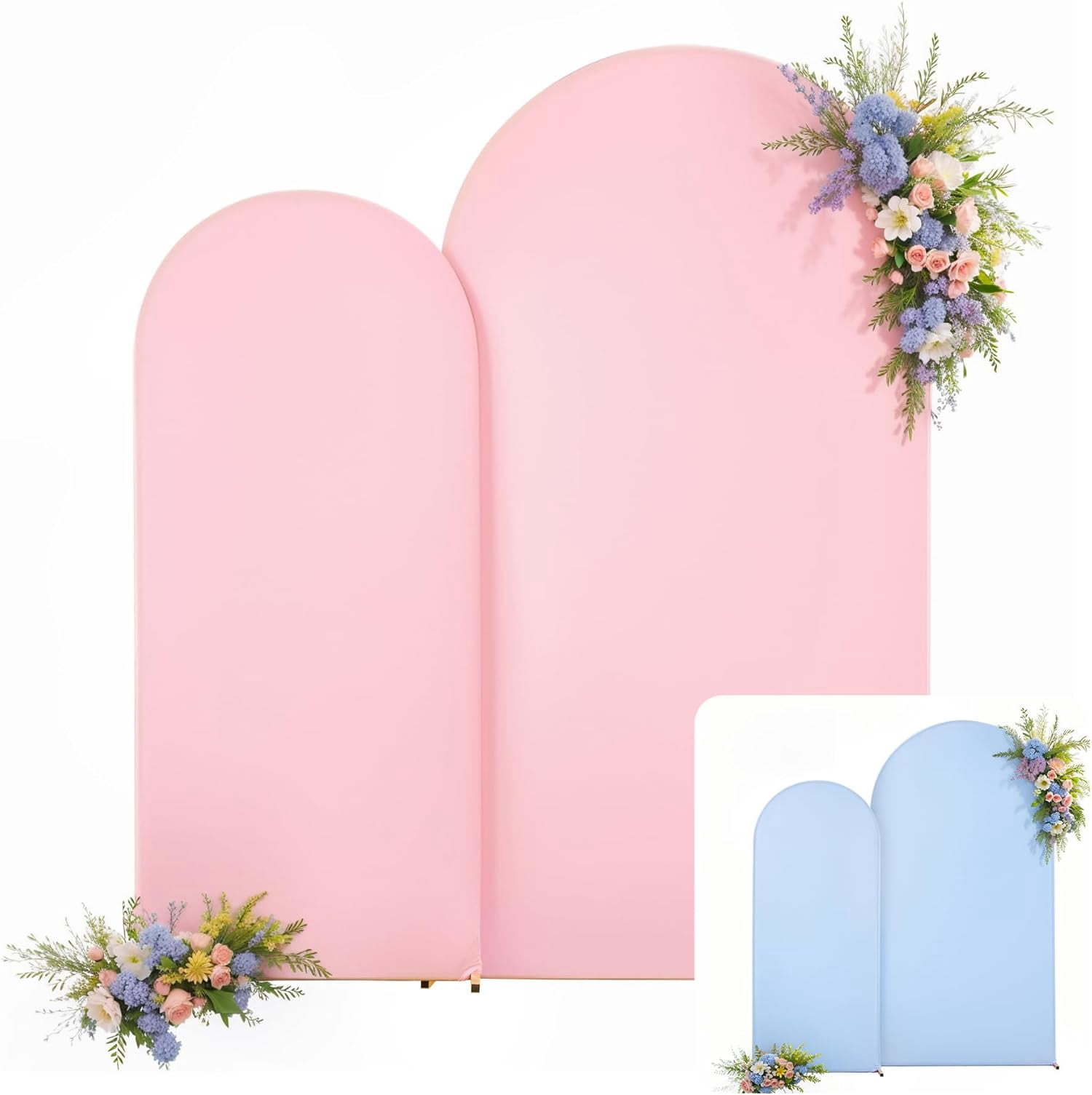 and Blue Arch Backdrop Cover 7.2FT 6FT Wedding Arch Covers Set of 2 ...