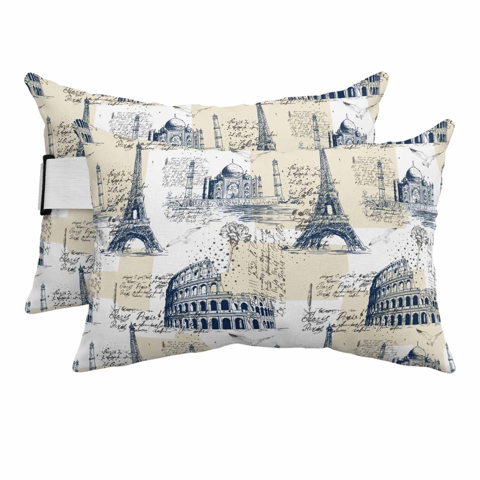 Blue Architecture Outdoor Pillows for Chaise Lounge Chair Beach ...