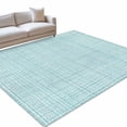 Blue Area Rugs 5x7ft Linen Texture Modern Abstract Country Minimalist ...