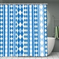 Blue Argyle Stripes Pattern Print Shower Curtain,Cloth Fabric ...