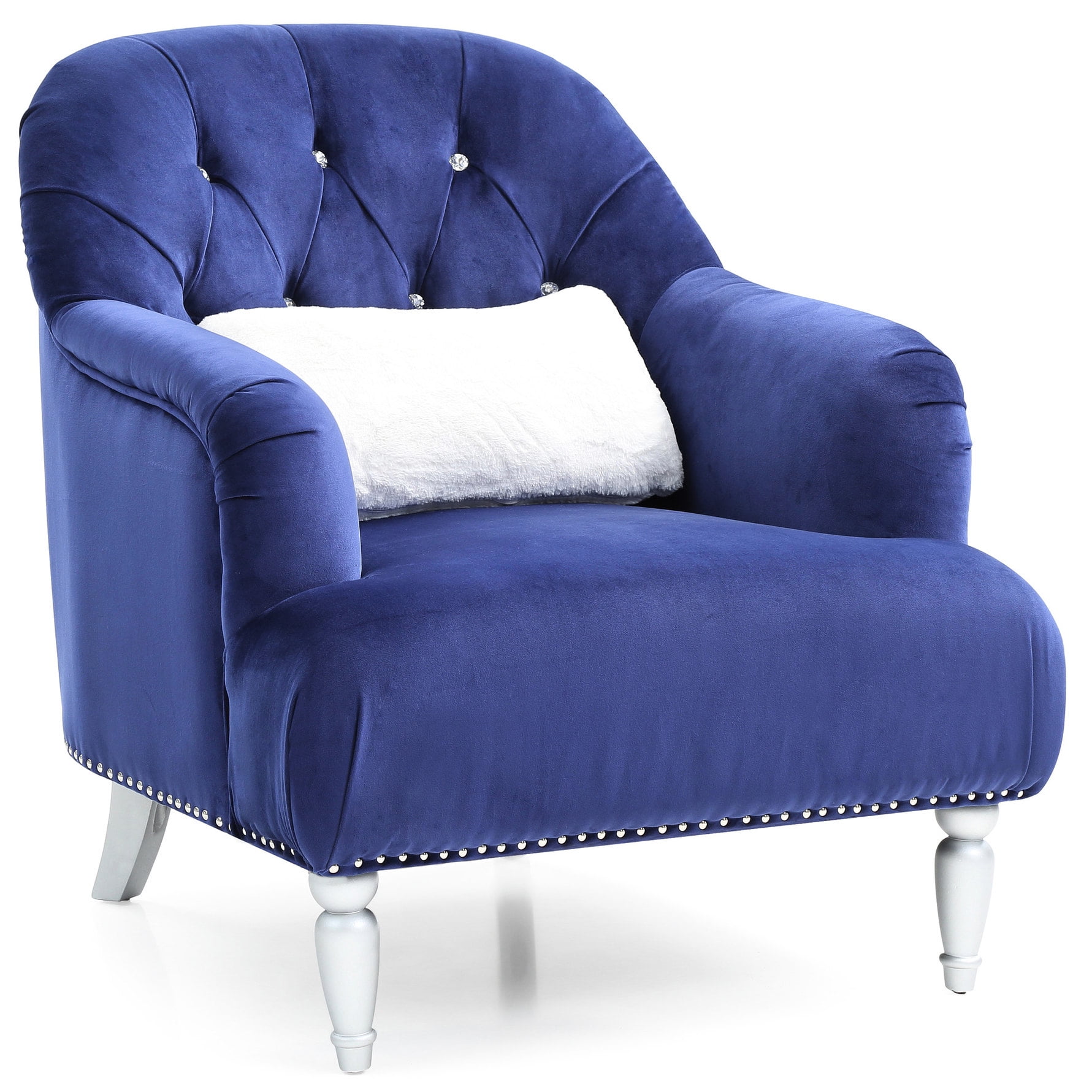Blue Armchair for One Person | Recessed Arms for Movement | Classic ...