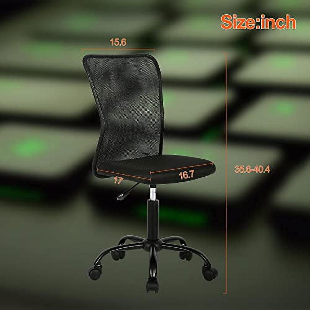 Blue No Arms Home Office Chair,Adjustable Rolling Chair Home Office ...