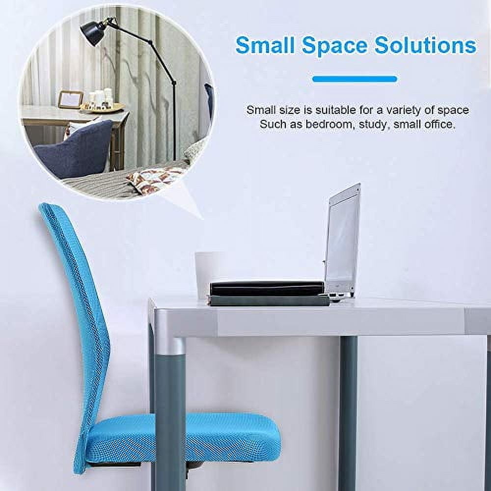 Blue No Arms Home Office Chair,Adjustable Rolling Chair Home Office ...