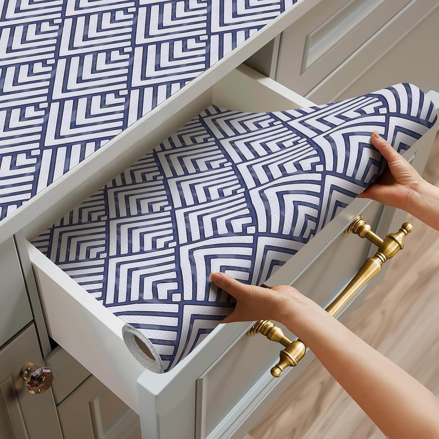 Blue Arrow Shelf Liner for Kitchen Cabinets Non Adhesive Waterproof ...