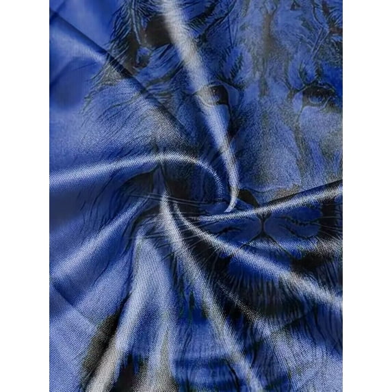 Blue Art Lion Head Graphic Print Fashion Lightweight Trendy - Walmart.com