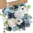 Blue Artificial Flower Silk Rose Box Set for DIY Arrangements Wedding ...