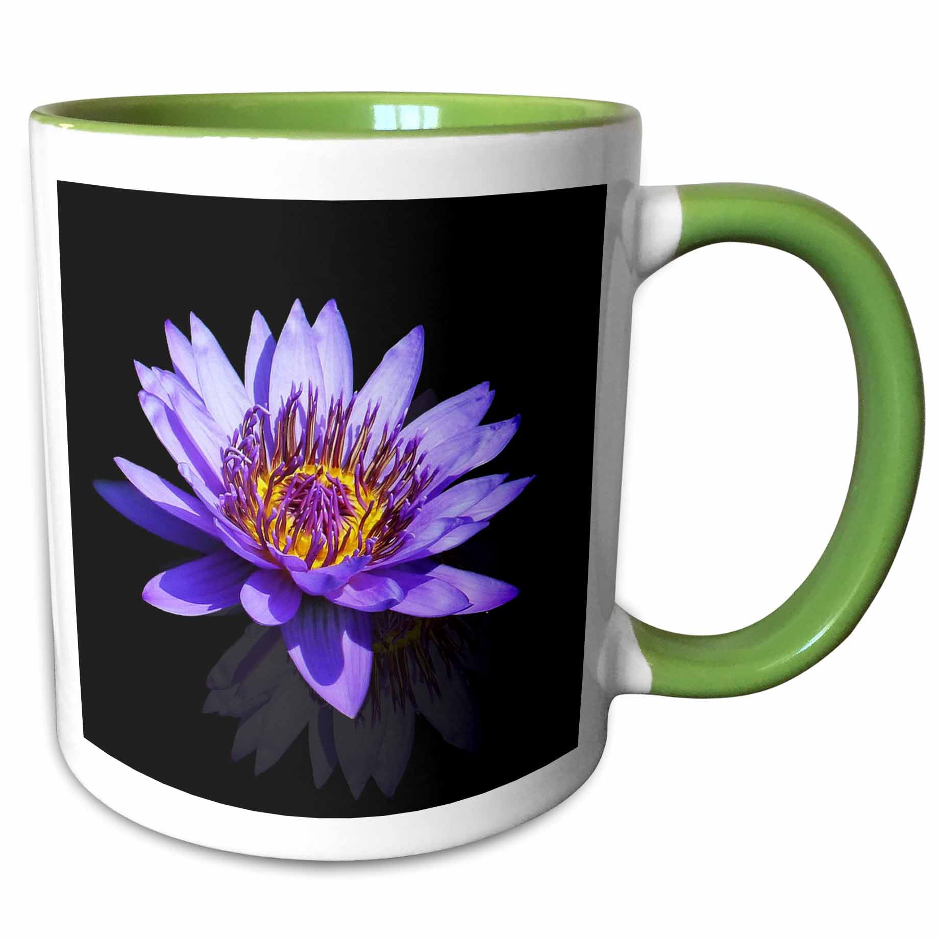 Blue Asia Lotus Flower Buddha Symbol Macro Design 11oz Two-Tone Green ...