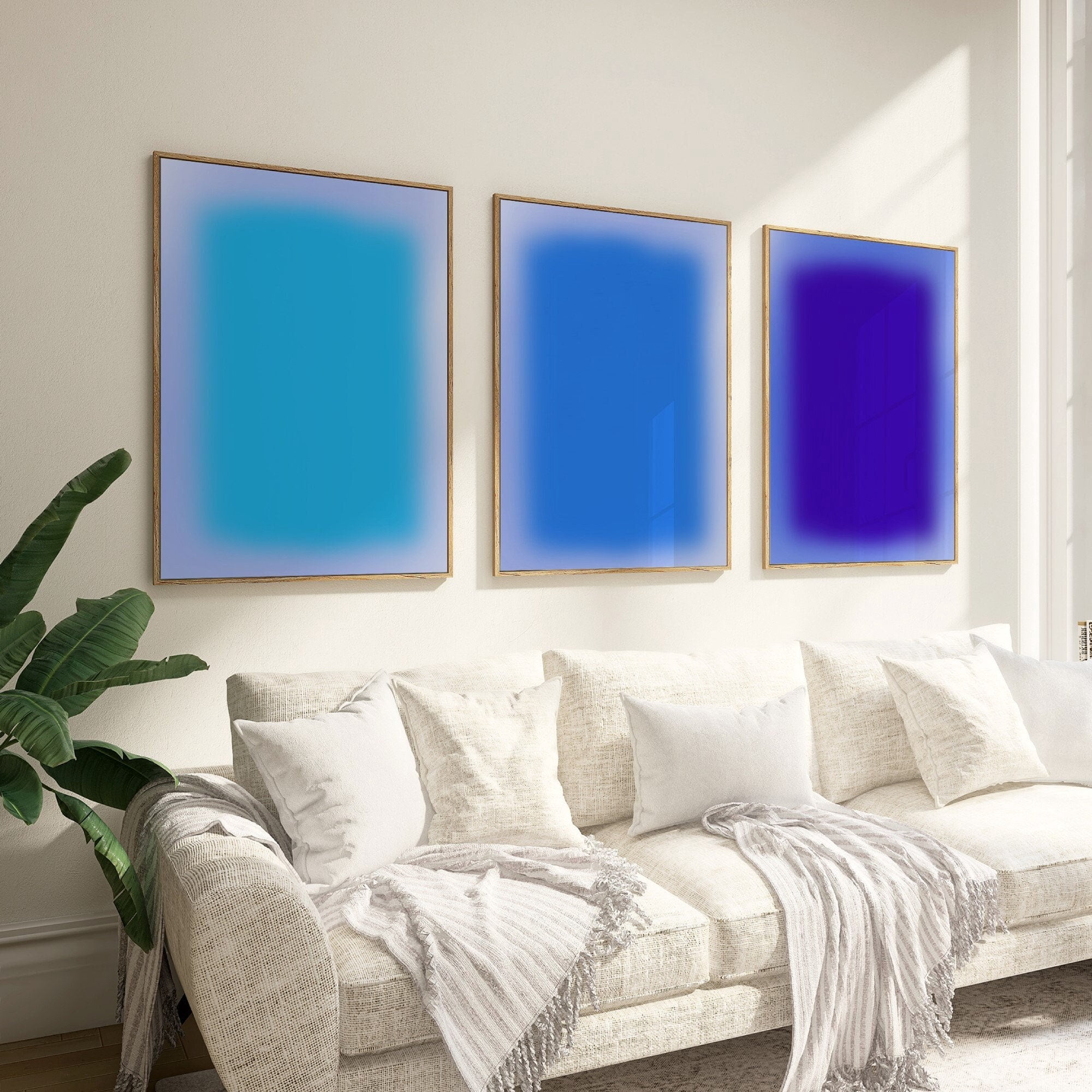 Blue Aura Gradient Prints Prints Men.Tal Health Poster Blue Room Decor ...