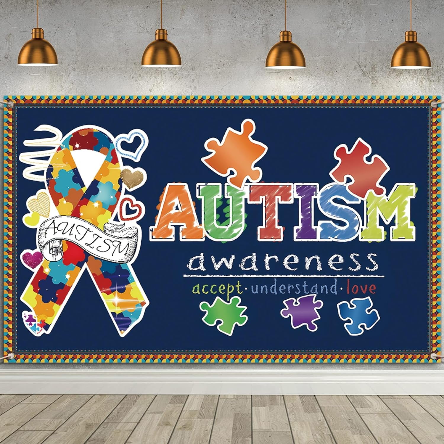 Blue Autism Awareness Backdrop for Photography Autism Awareness Banner ...