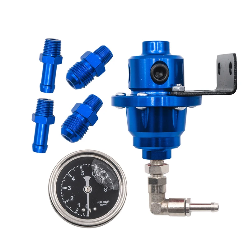 Blue-Automatic Pressure Regulator, Adjustable, Aluminum, With Gauge ...