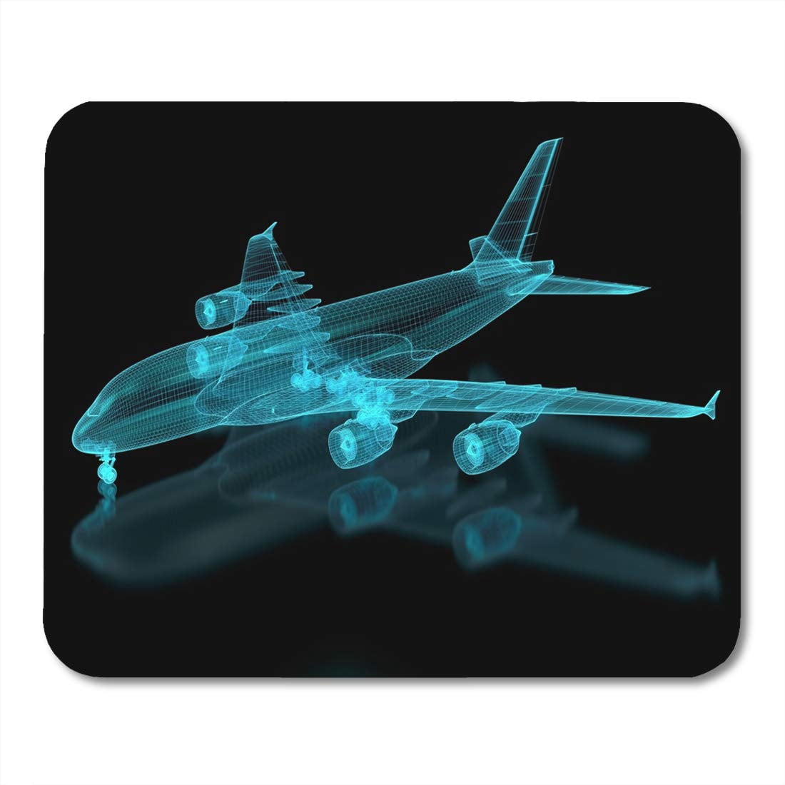 Blue Aviation Commercial Aircraft Mesh Part of Series White Mousepad ...