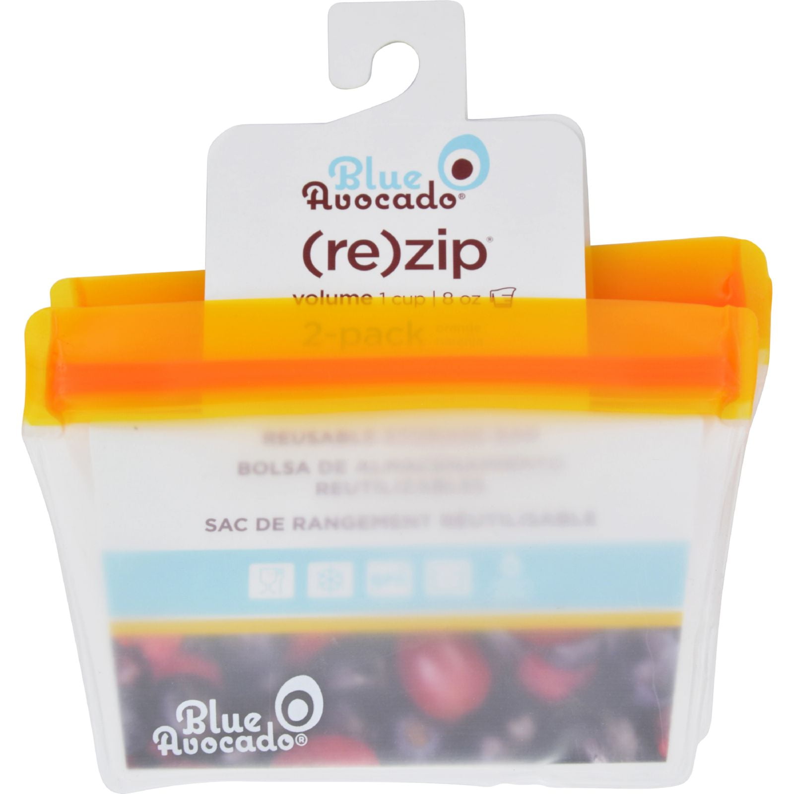 Blue Avocado Bag - Re-Zip - 1 Cup - Orange - 2 Pack - Walmart.com